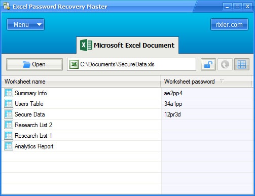  Excel Password Recovery Master Excel Password Recovery Master3 5 